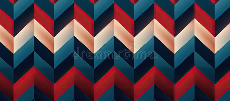 Electric Blue Chevron Pattern on Azure Textile with Pink Triangle ...