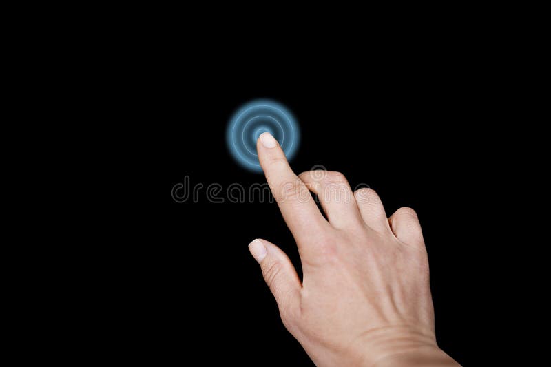 Electric Blue Circle Highlighted by Hand Gesture in Darkness Stock ...