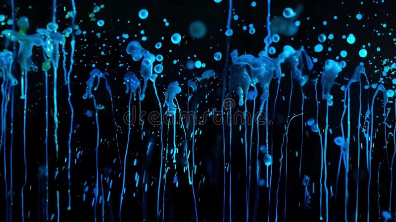 Electric Blue Drips and Bursts of Green Light Up the Darkness of a ...