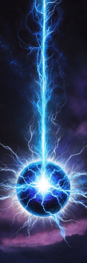 Electric Blue Energy Impulse Radiating in a Cosmic Scene Stock ...