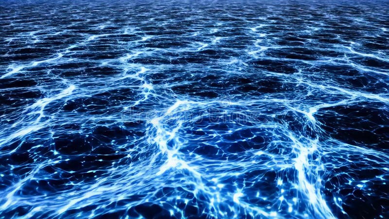 Electric Blue Energy Patterns Moving on Water Surface Stock Video ...