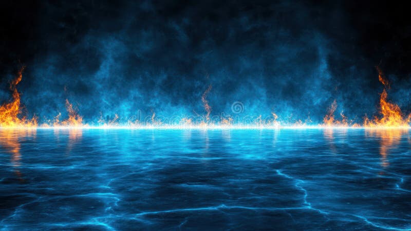 Electric Blue Flame Abstract Background with Fiery Effect Stock ...