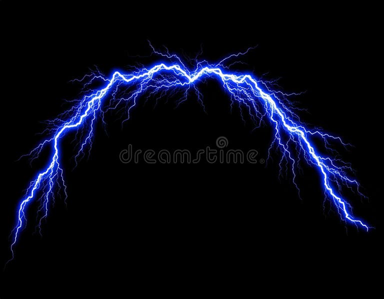 Electric Blue Lightning Arc on Black Background Stock Illustration ...