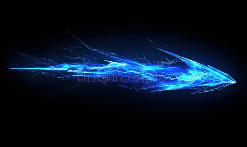Electric Blue Lightning Bolt Design with Dynamic Energy and Motion ...