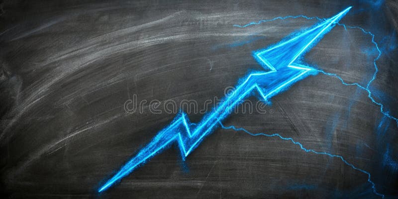 Electric Blue Lightning Bolt Drawing Energizing Physics Education on a ...