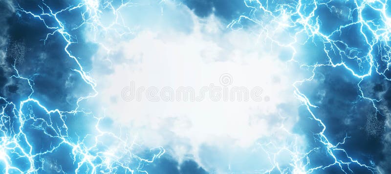 Electric Blue Lightning Hole Vortex and Smoke Effect Background Stock Illustration ...