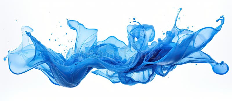 Electric Blue Liquid Splashing on White Canvas, Creating a Unique Art ...