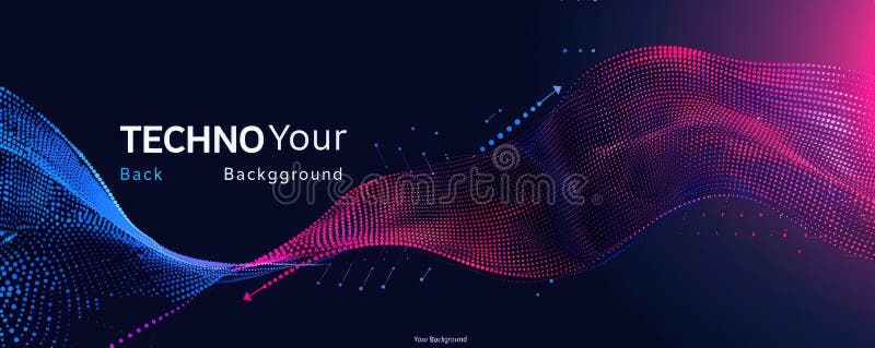 Electric Blue and Magenta Dots in a Purple Wave on a Dark Blue ...