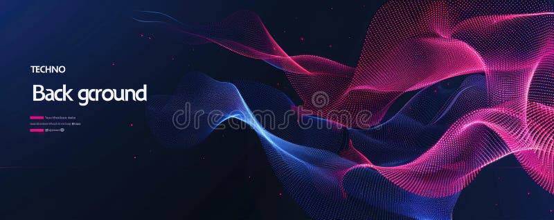 Electric Blue and Magenta Dots in a Purple Wave on a Dark Blue ...