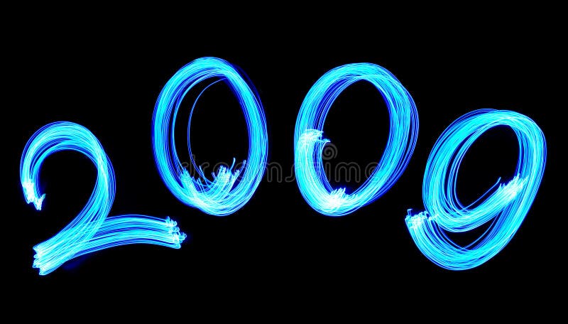 Electric blue number 2009 stock illustration. Illustration of cyan ...