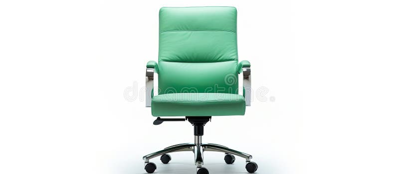 Electric Blue Office Chair with Wheels on White Background Stock Image ...
