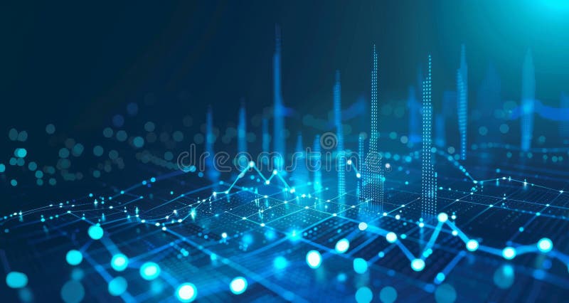 Electric Blue Pattern of Dots and Lines on a Liquid Surface Stock Photo ...