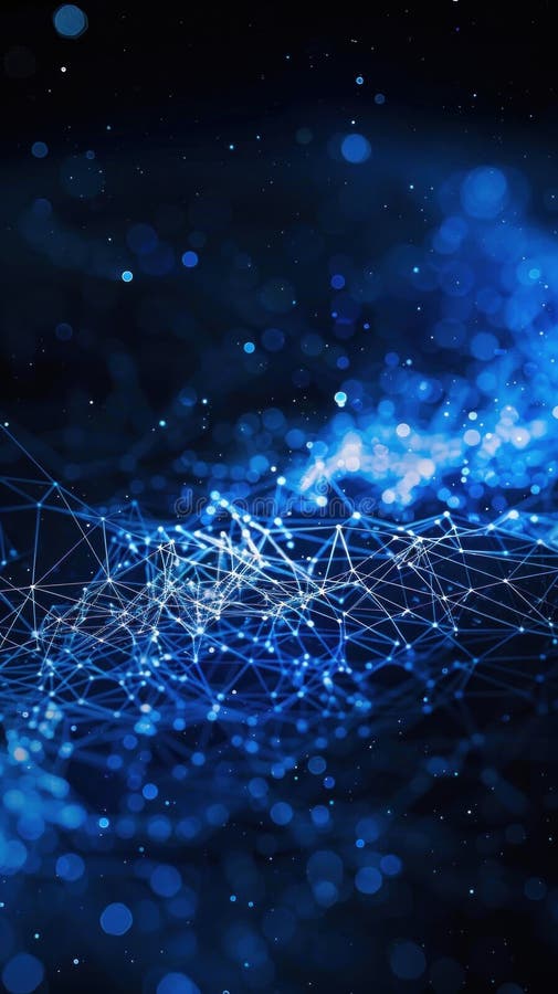 Electric Blue Pattern on Liquid Horizon, Resembling Wind Waves in Space ...