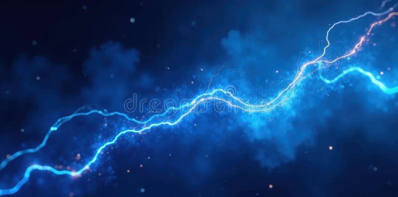 Electric Blue Plasma Streaks Across a Dark Backdrop High Angle View ...