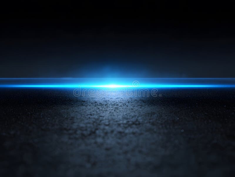 Electric Blue Pulse Light Over Black Surface, Center Open for Modern ...
