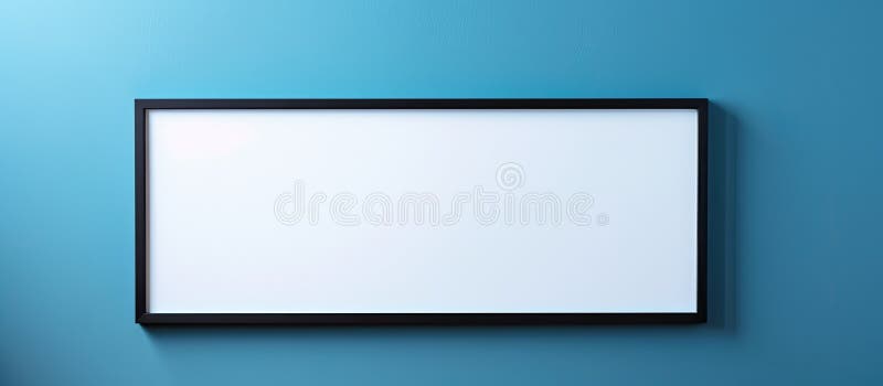 Electric Blue Rectangle Display Device with a Black Frame on a Square ...
