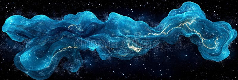 Electric Blue Tendrils of Plasma Energy Flow through a Starry Cosmic ...