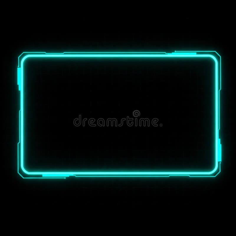 Electric Blue UI Border on Dark Background Stock Illustration ...