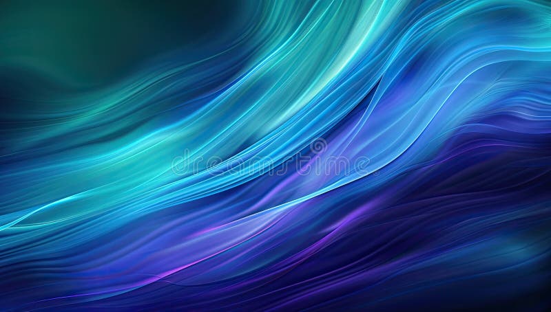 Electric Blue and Violet Wave Art on a Dark Background Stock ...