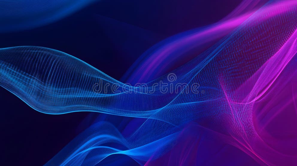Electric Blue and Violet Wave Trails on Clean Abstract Backdrop Stock ...