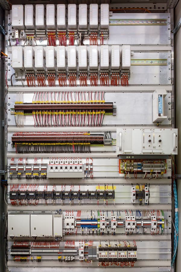 Electric board stock image. Image of connectors, relays - 374189213