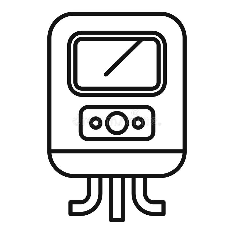 Electric Boiler Heating Water with Control Panel Icon Stock Vector ...