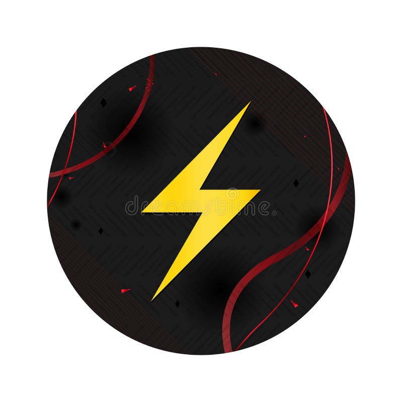 Electric Bolt Icon Elegant Black Round Button Stock Vector ...