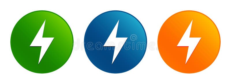 Electric Bolt Icon Liquid Design Round Button Set Illustration Stock ...