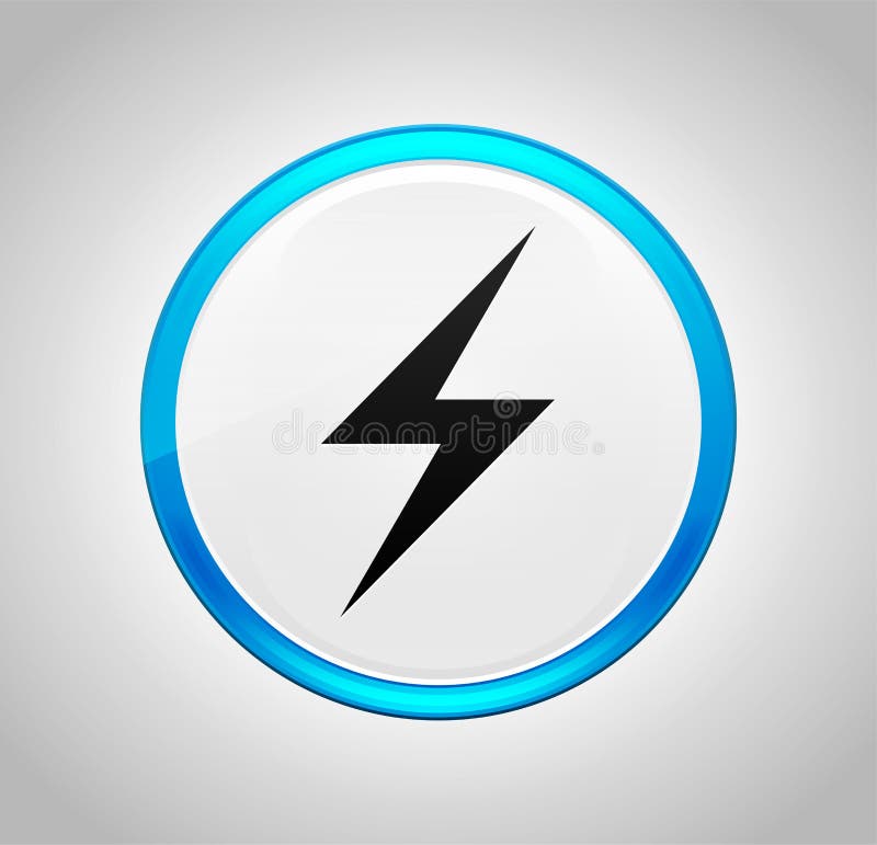 Electric Bolt Icon Round Blue Push Button Stock Illustration ...
