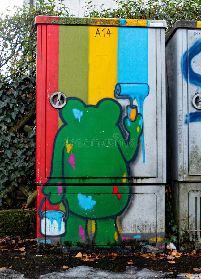 Electric Box Covered in Colourful Grafitti. Editorial Stock Photo ...