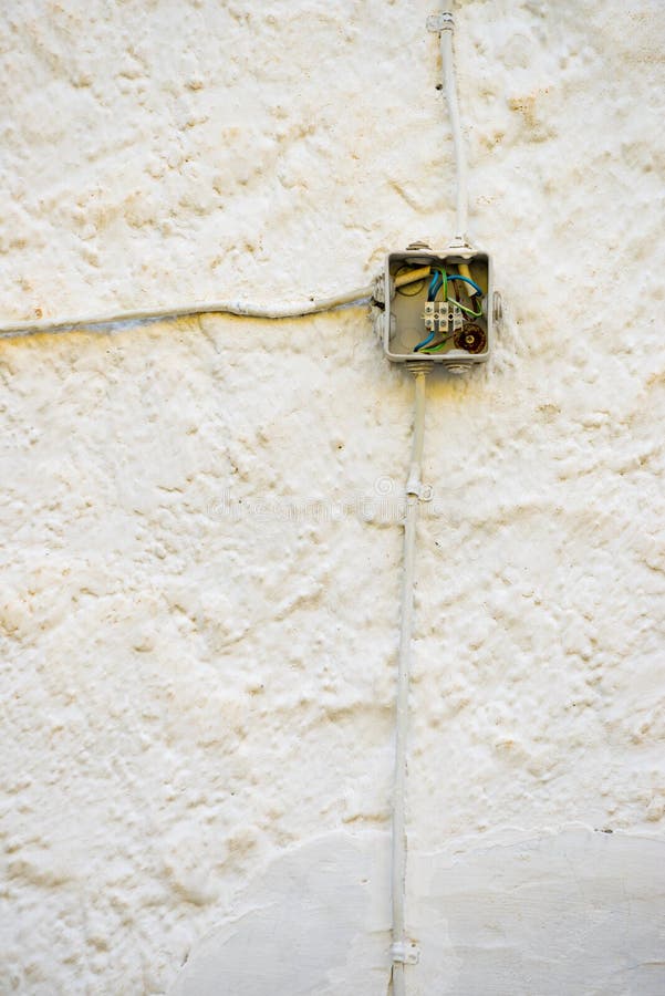 Electric Box on the White Wall Stock Image - Image of switch, electric ...