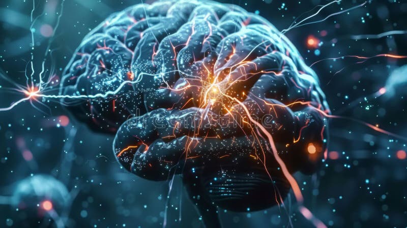 Electric Brain Activity: a Visual Exploration Stock Illustration ...