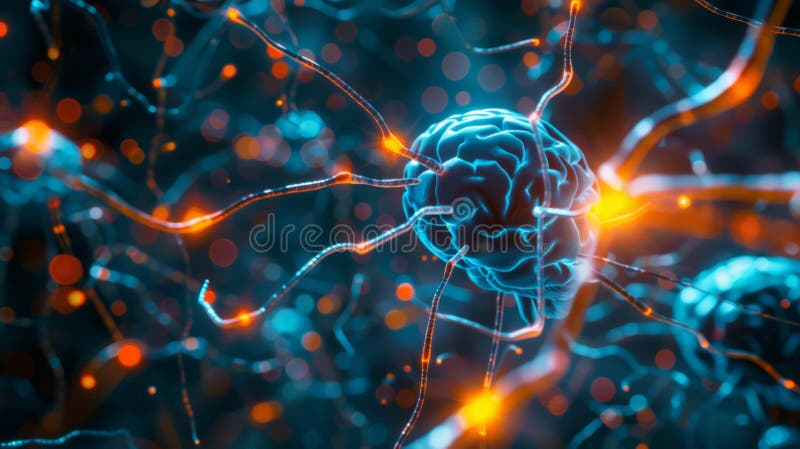 Electric Brain Activity: a Visual Exploration Stock Illustration ...