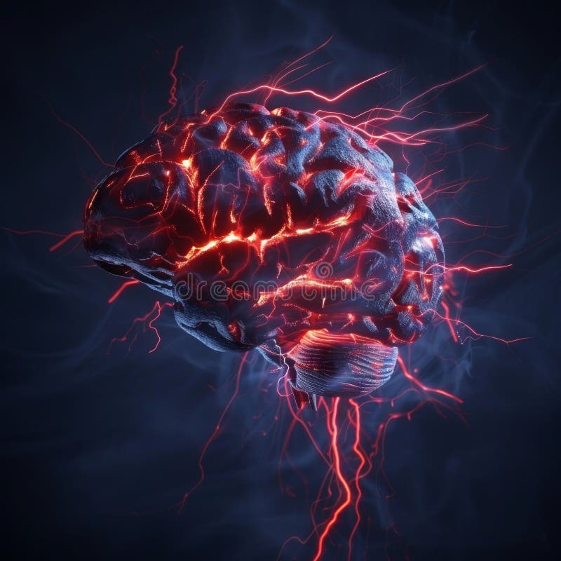 Electric Brain Concept Illustration Stock Illustration - Illustration ...