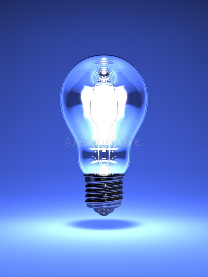 Electric Bulb on Blue stock illustration. Illustration of creative ...