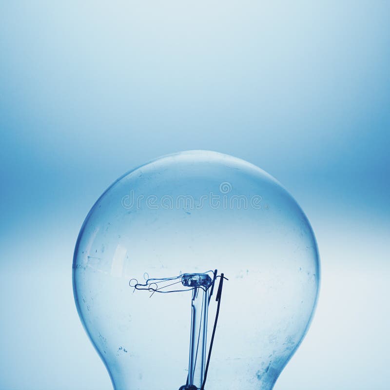 Electric Bulb in Blue stock photo. Image of current, details - 67689214