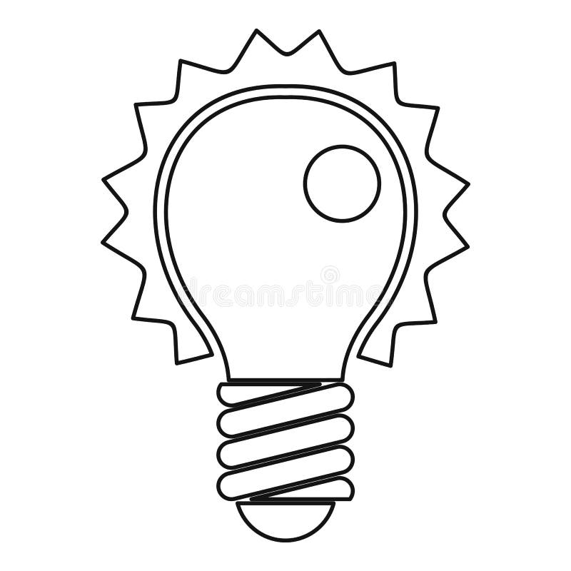 Electric bulb icon outline stock vector. Illustration of light - 91906315