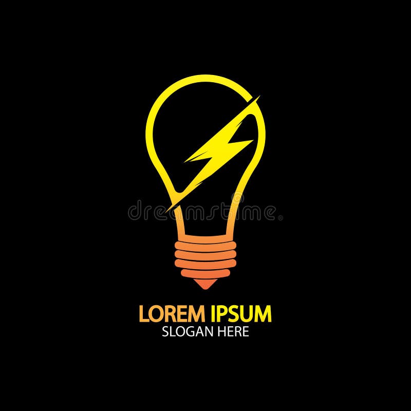 Electric Bulb Logo and Icon Vector Design Template Stock Vector ...