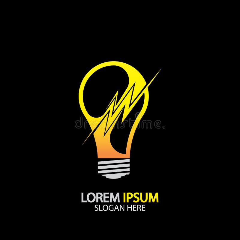 Electric Bulb Logo and Icon Vector Design Template Stock Vector ...