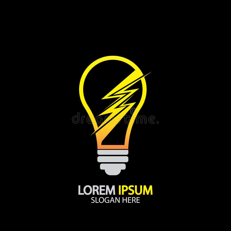 Electric Bulb Logo and Icon Vector Design Template Stock Vector ...