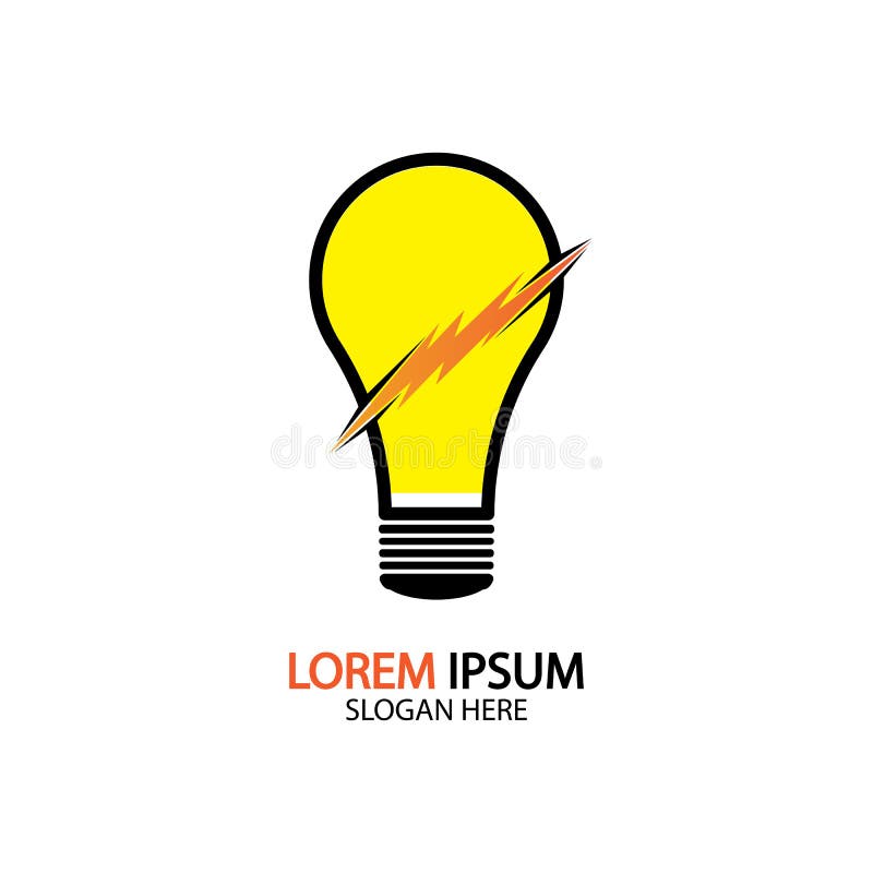 Electric Bulb Logo and Icon Vector Design Template Stock Vector ...