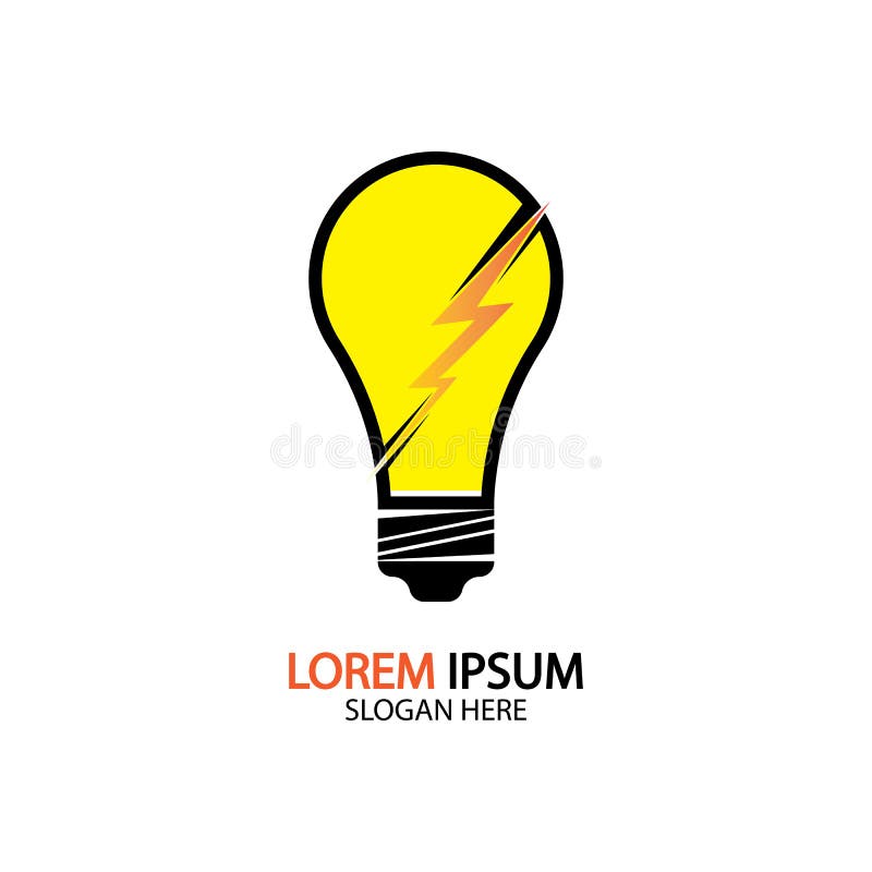 Electric Bulb Logo and Icon Vector Design Template Stock Vector ...