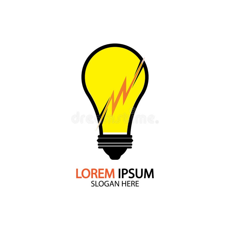 Electric Bulb Logo and Icon Vector Design Template Stock Vector ...