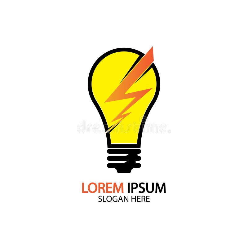 Electric Bulb Logo and Icon Vector Design Template Stock Vector ...