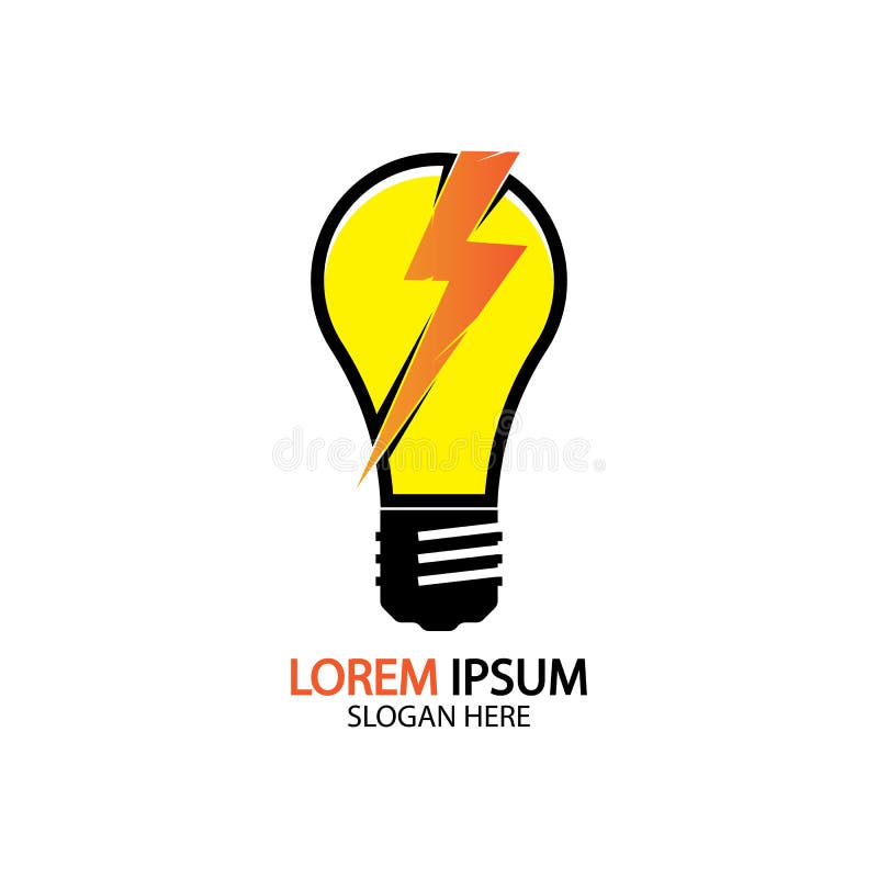 Electric Bulb Logo and Icon Vector Design Template Stock Vector ...