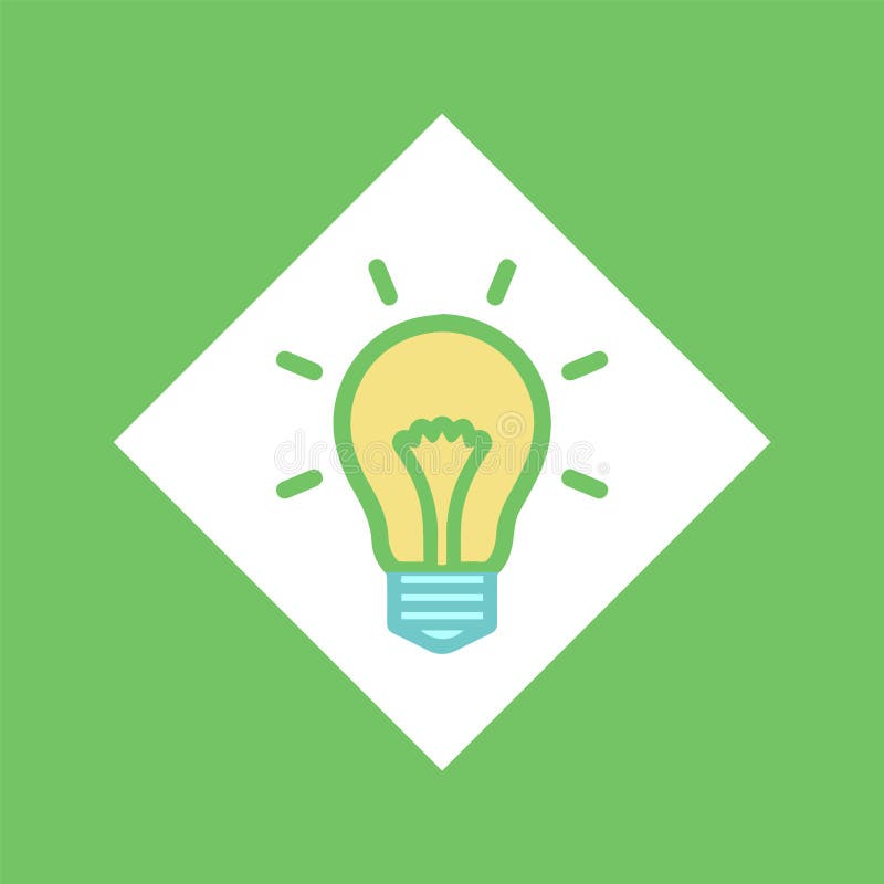 Electric Bulb in Square, Glowing Lightbulb Idea Stock Vector ...