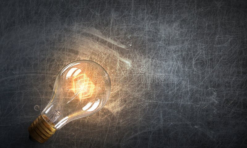 Electric Bulb on Texture . Mixed Media Stock Photo - Image of business ...