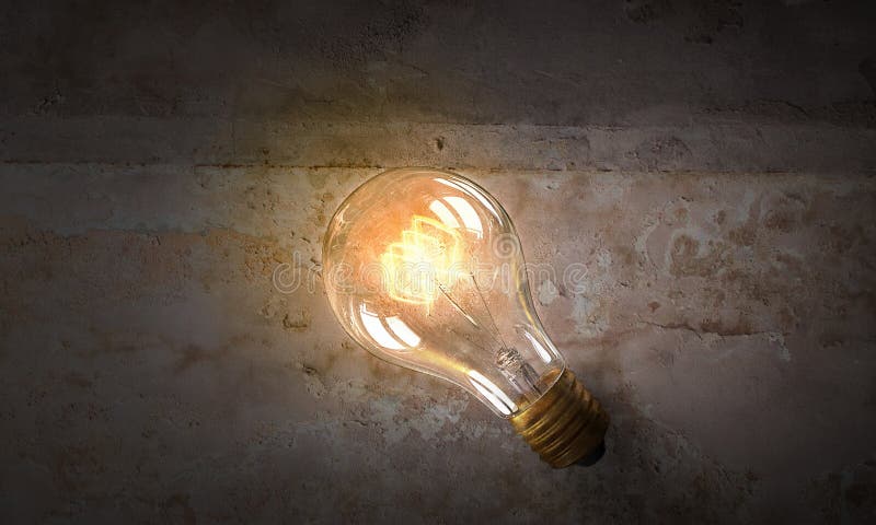 Electric Bulb on Texture . Mixed Media Stock Photo - Image of energy ...
