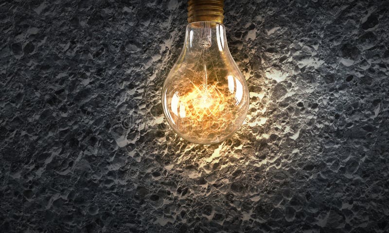 Electric Bulb on Texture . Mixed Media Stock Image - Image of idea ...