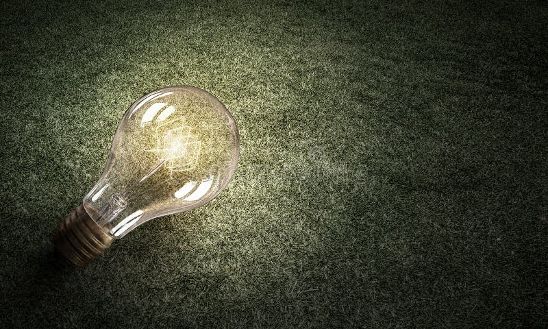 Electric Bulb on Texture . Mixed Media Stock Photo - Image of business ...